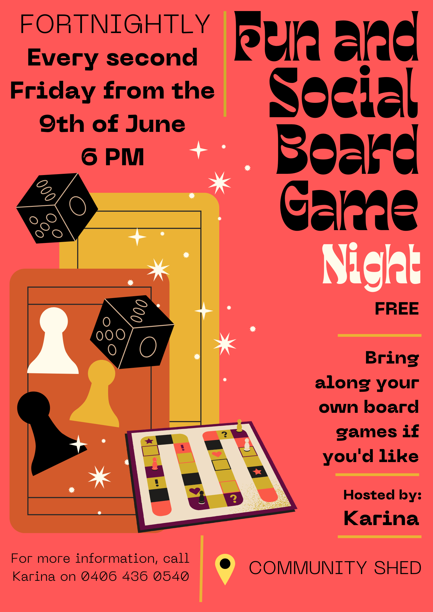 Board Game Night Flyer Fortnightly